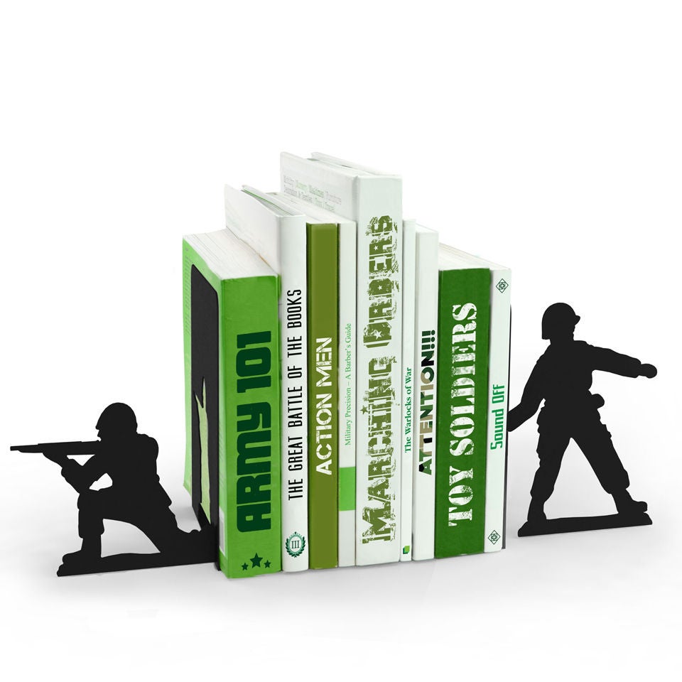 Toy Soldier Bookends Green Army Men