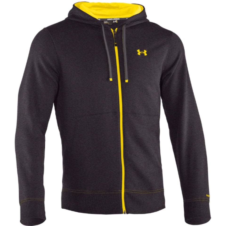 Under Armour Men s Charged Cotton Storm Transit Full Zip Hoody Carbon Heather Solar Sports Leisure Zavvi UK