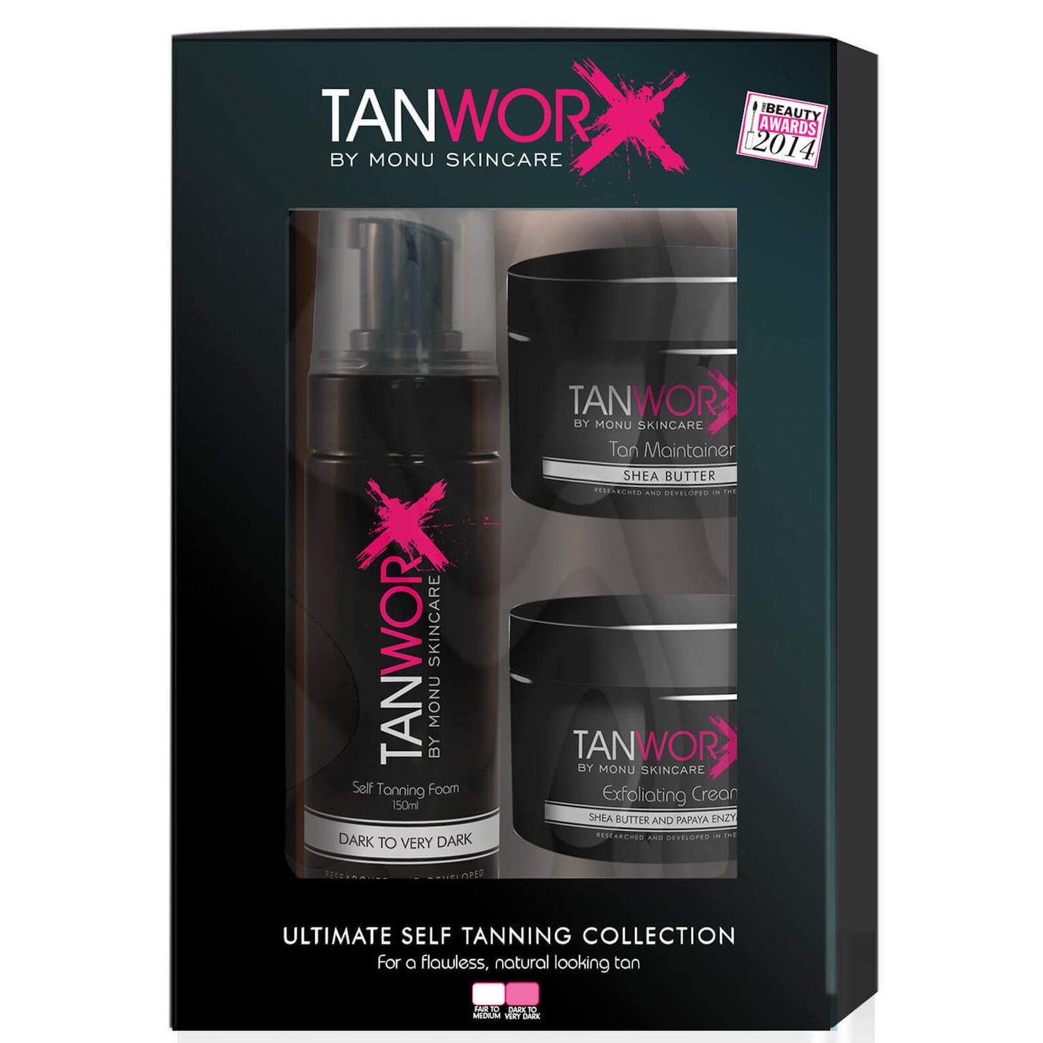 Tanworx Ultimate Self Tanning Foam Collection - Dark/Very Dark (Worth £ ...
