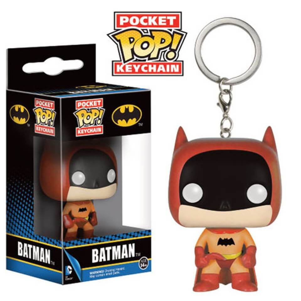 DC Comics Batman 75th Anniversary Orange Batman Funko Pop Vinyl Keychain Merchandise Zavvi US