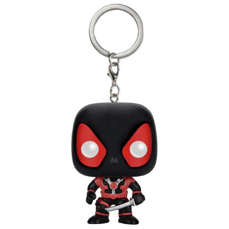 Marvel Deadpool Black Suit Pocket Pop! Vinyl Key Chain Merchandise ...