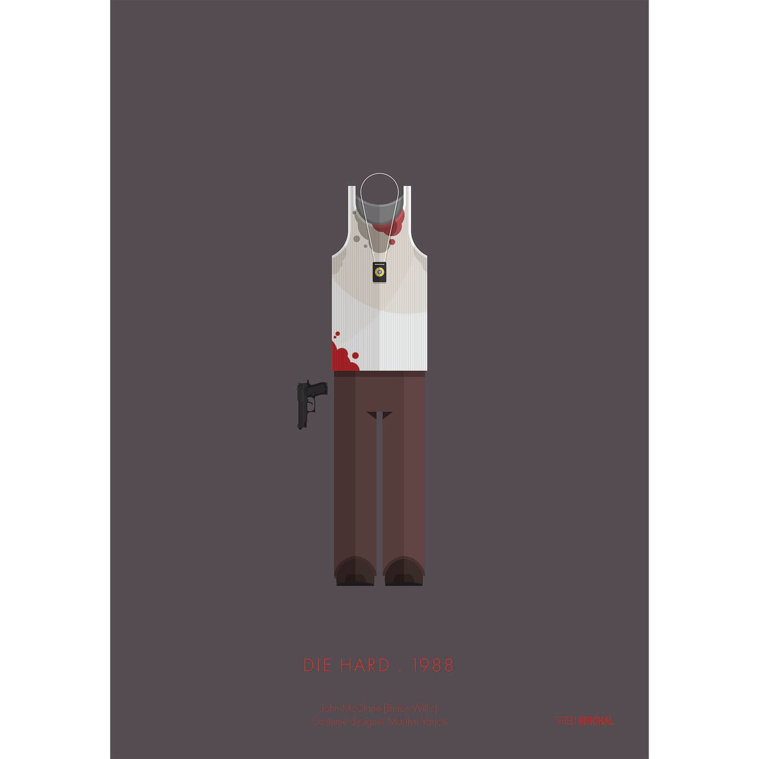 Die Hard Costume Art Print - 14 x 11 Merchandise - Zavvi UK