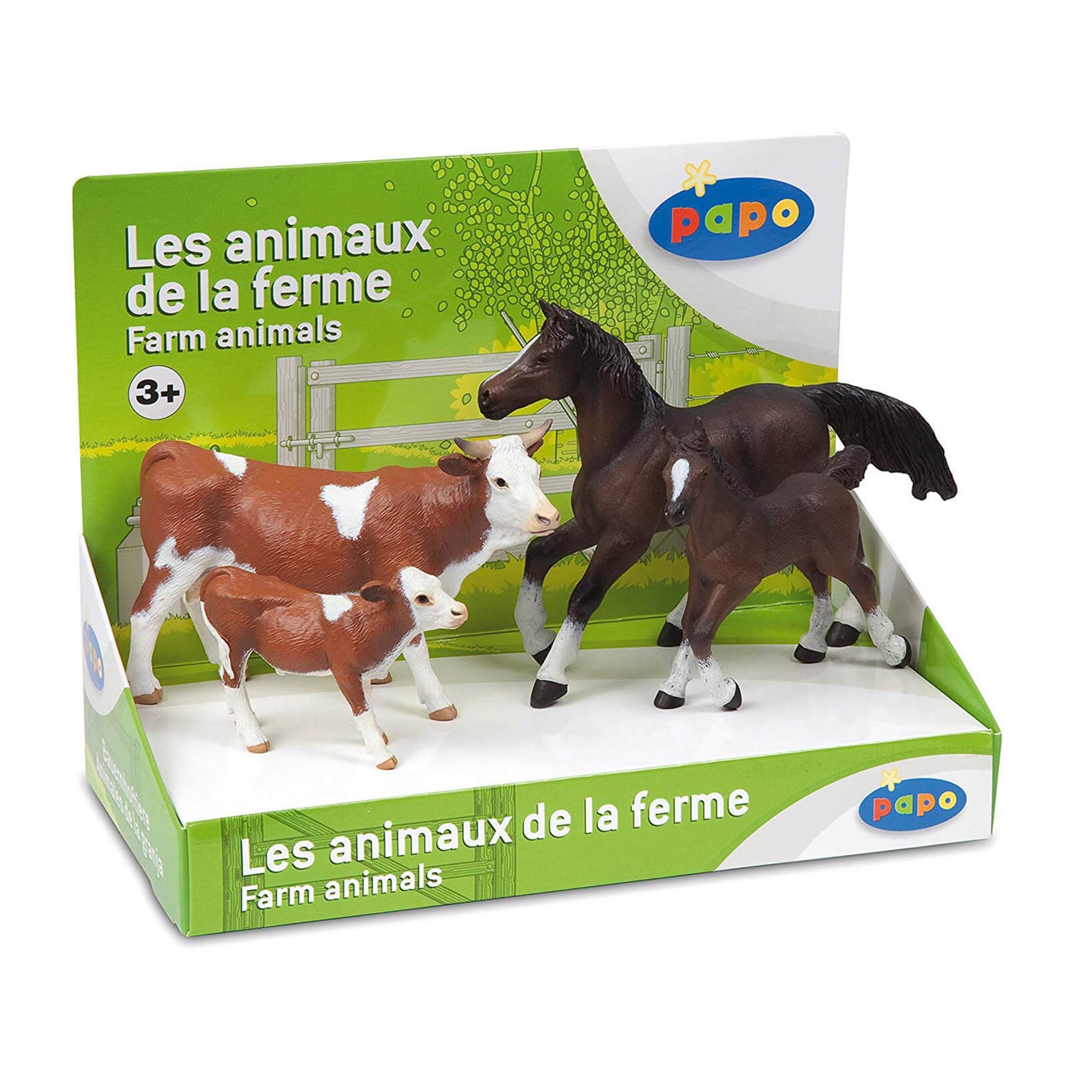 Papo Farmyard Friends: Display Box Farm Animals (4 Figurines) Toys ...