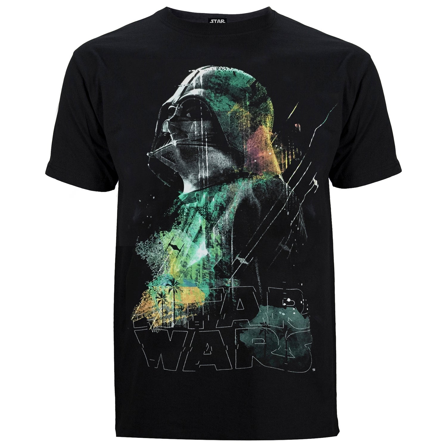 Star Wars Rogue One Men s Rainbow Effect Darth Vader T Shirt Black Merchandise Zavvi Ireland