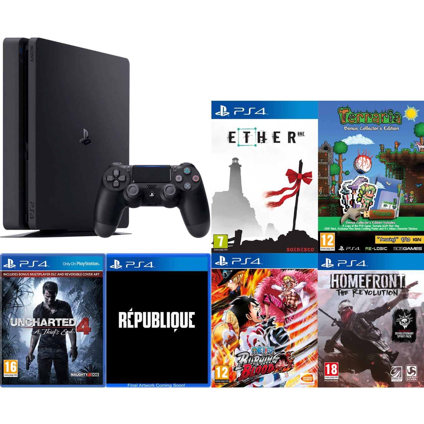 PlayStation 4 Slim 500GB Seven Game Bundle Games Consoles Zavvi UK