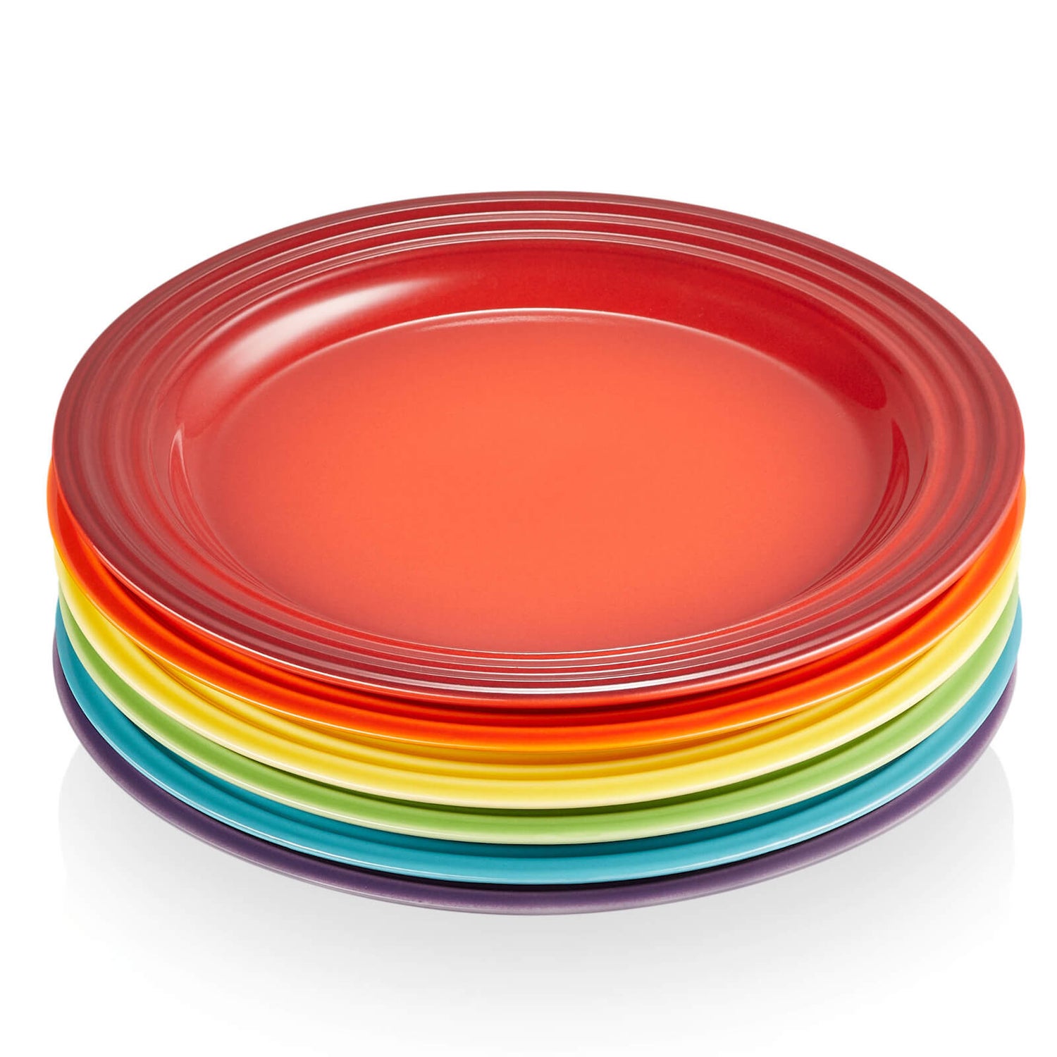 Le Creuset Stoneware Rainbow Plates (Set of 6) - IWOOT UK