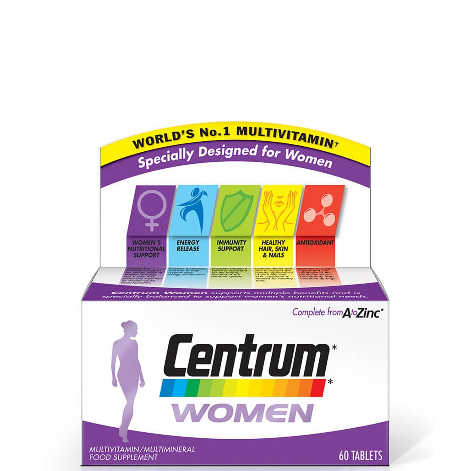 Comprimidos Multivitaminas Mulher da Centrum - (60 Comprimidos ...