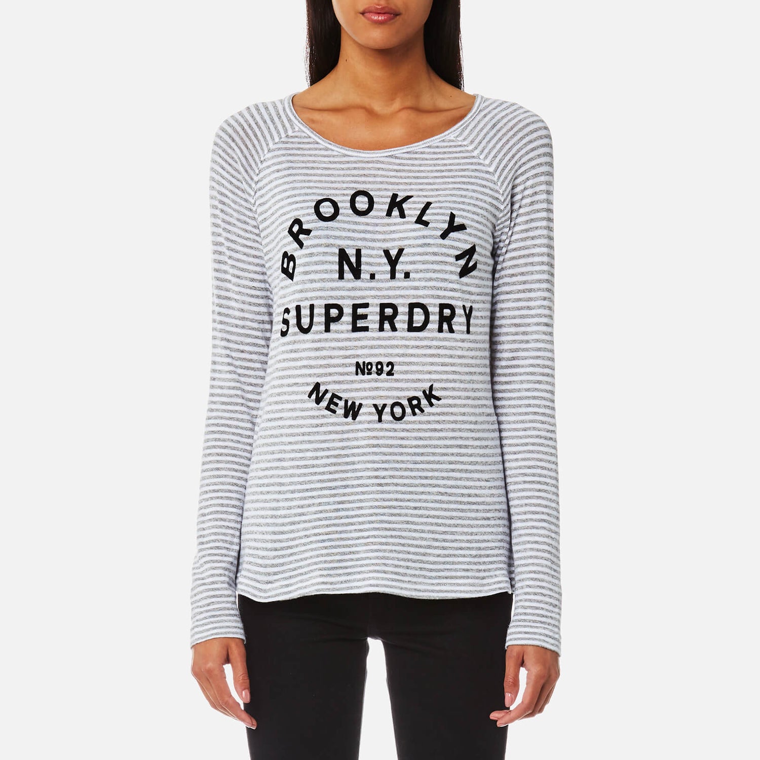 Superdry Women's Vintage Stripe Raglan Top - Grey/White Stripes ...