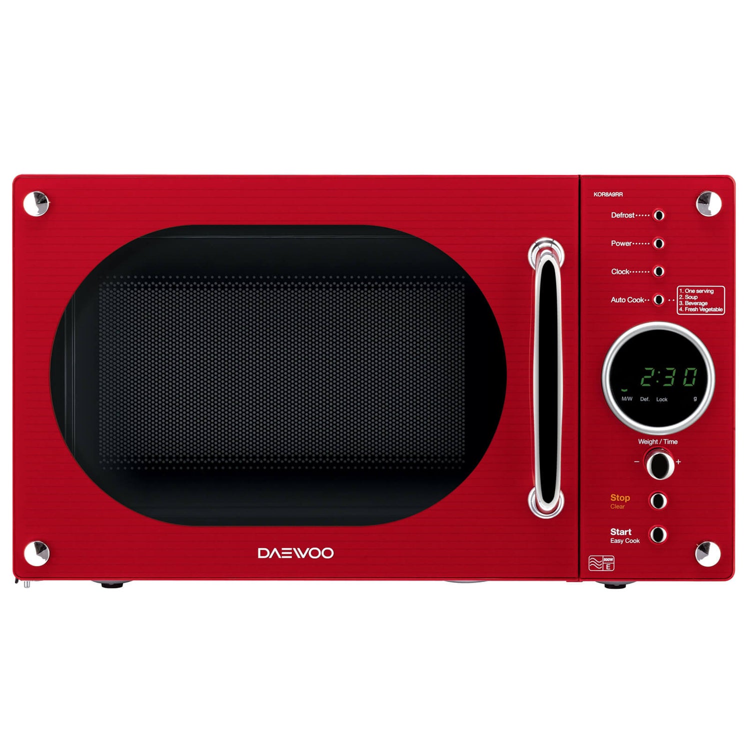 Daewoo KOR8A9RR 800W Touch Control Microwave - Red - IWOOT UK