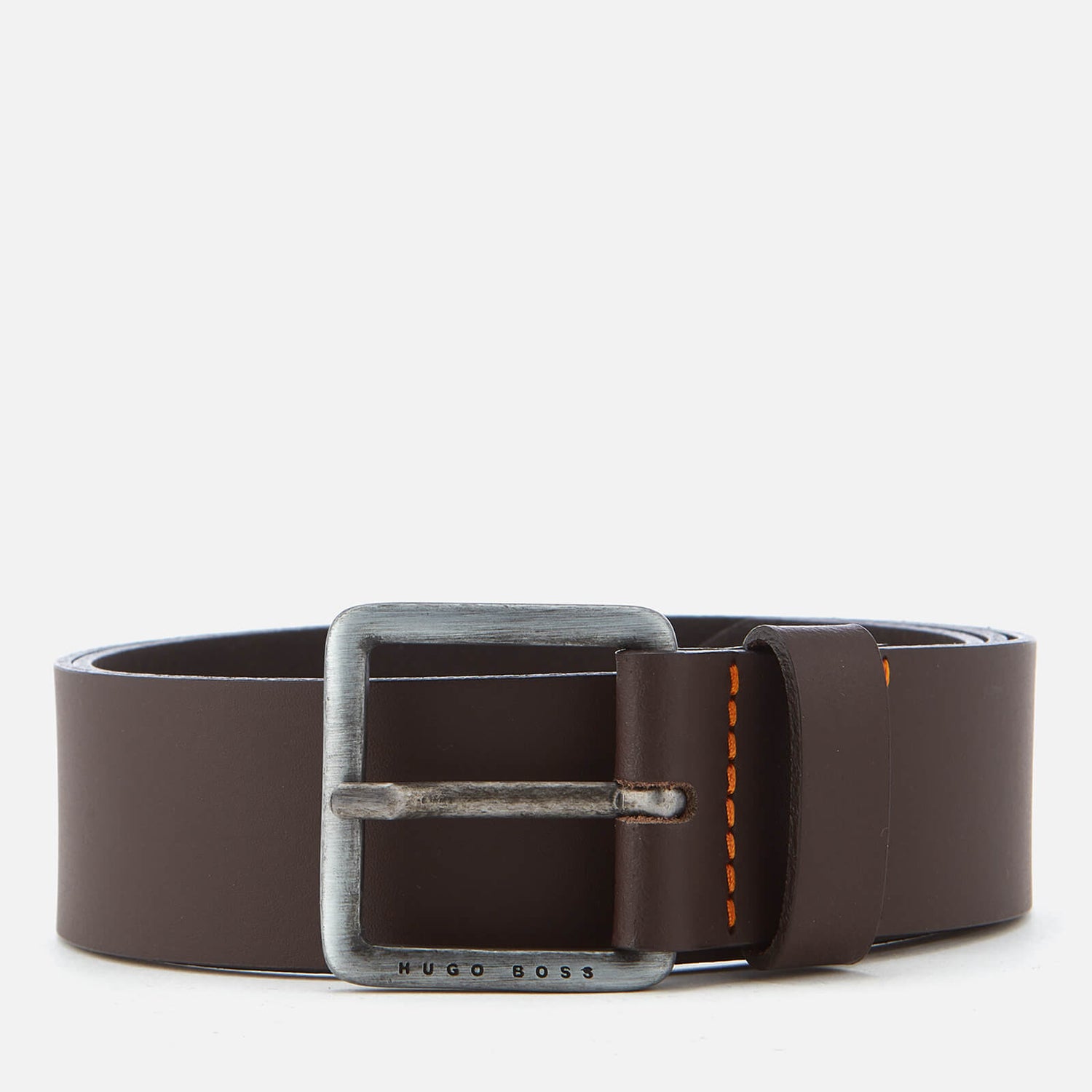 BOSS Men s Jeeko Leather Belt Dark Brown TheHut