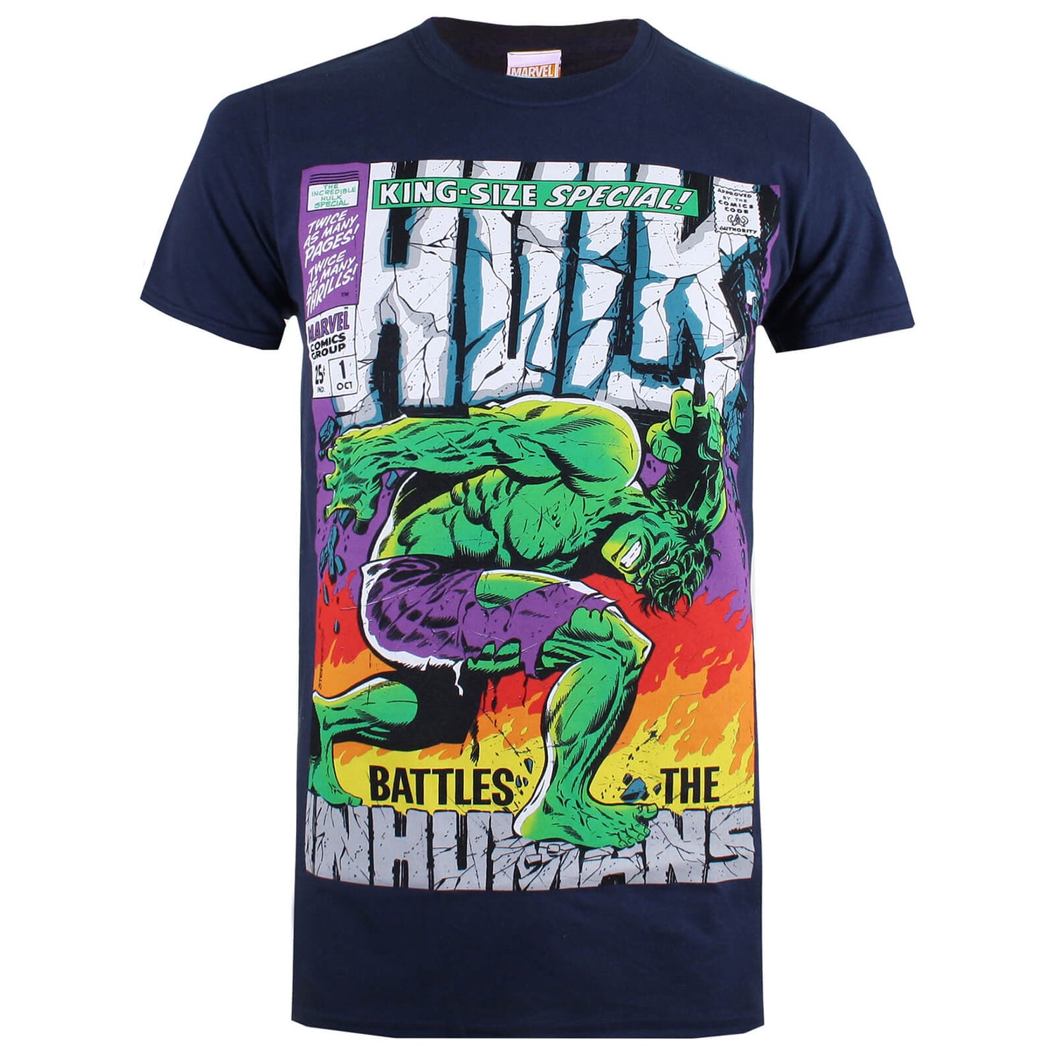 Marvel Men's Hulk King Size T-Shirt - Navy Merchandise - Zavvi UK