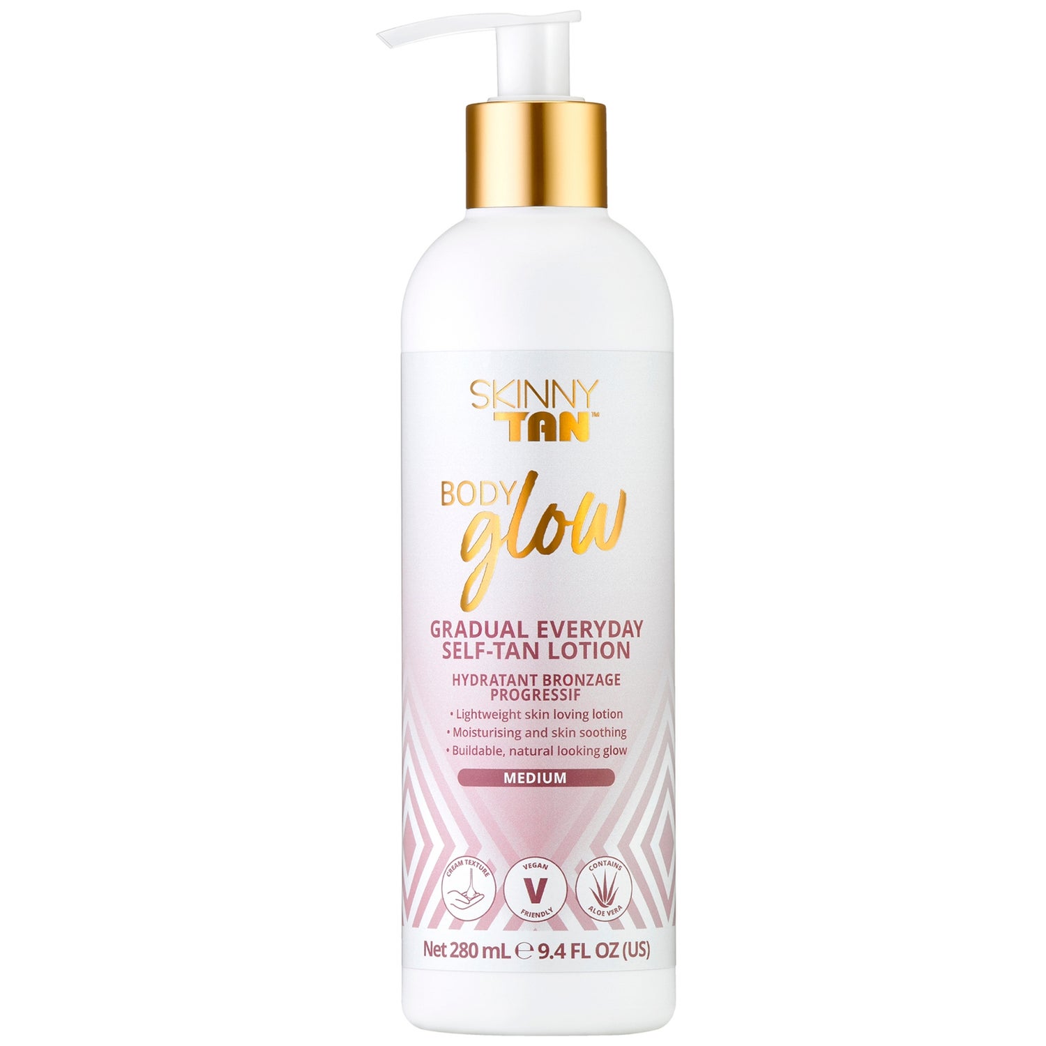 Body Glow by SKINNY TAN Medium Lotion 280 ml - lookfantastic