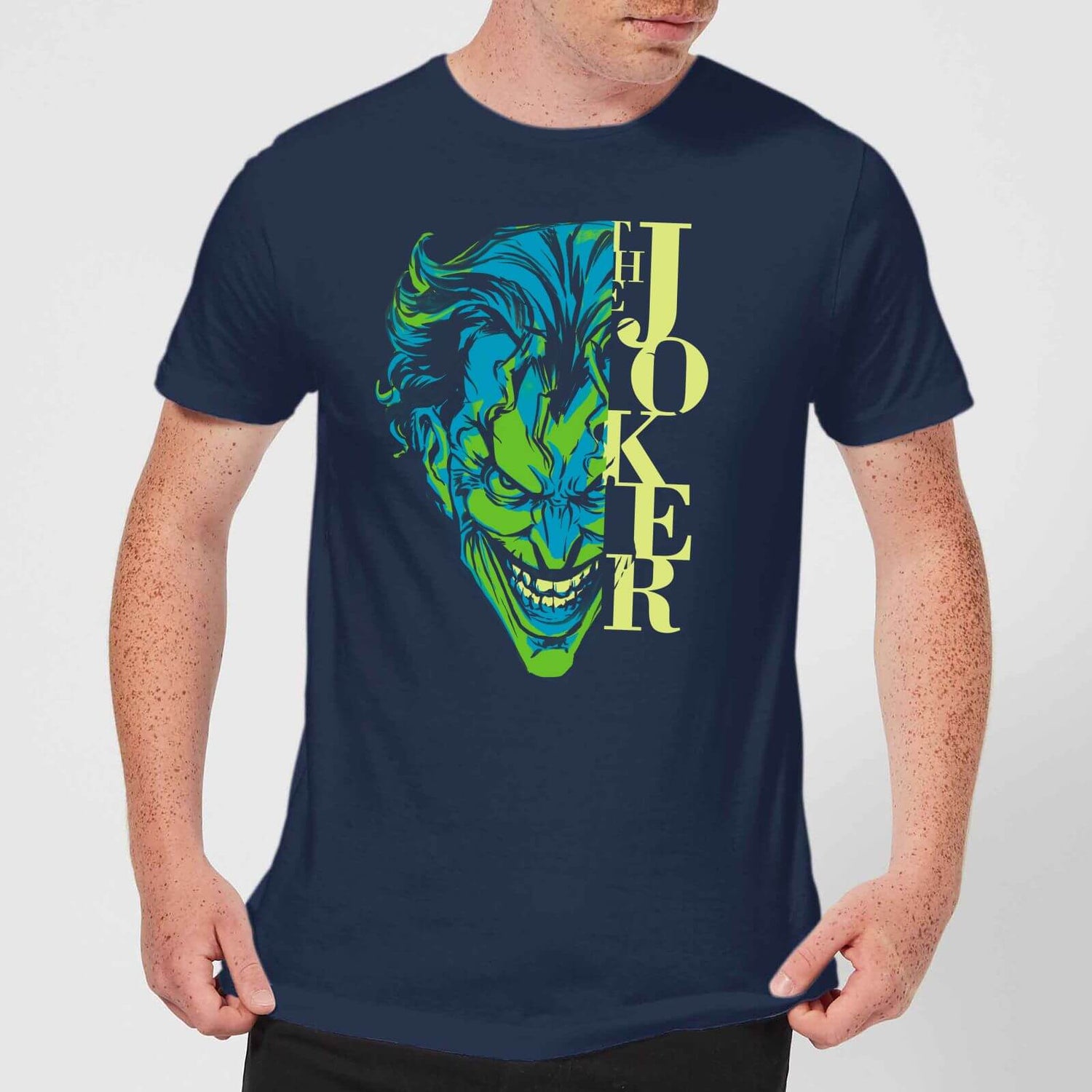 DC Comics Batman Split Joker Stare T-Shirt in Navy | My Geek Box US