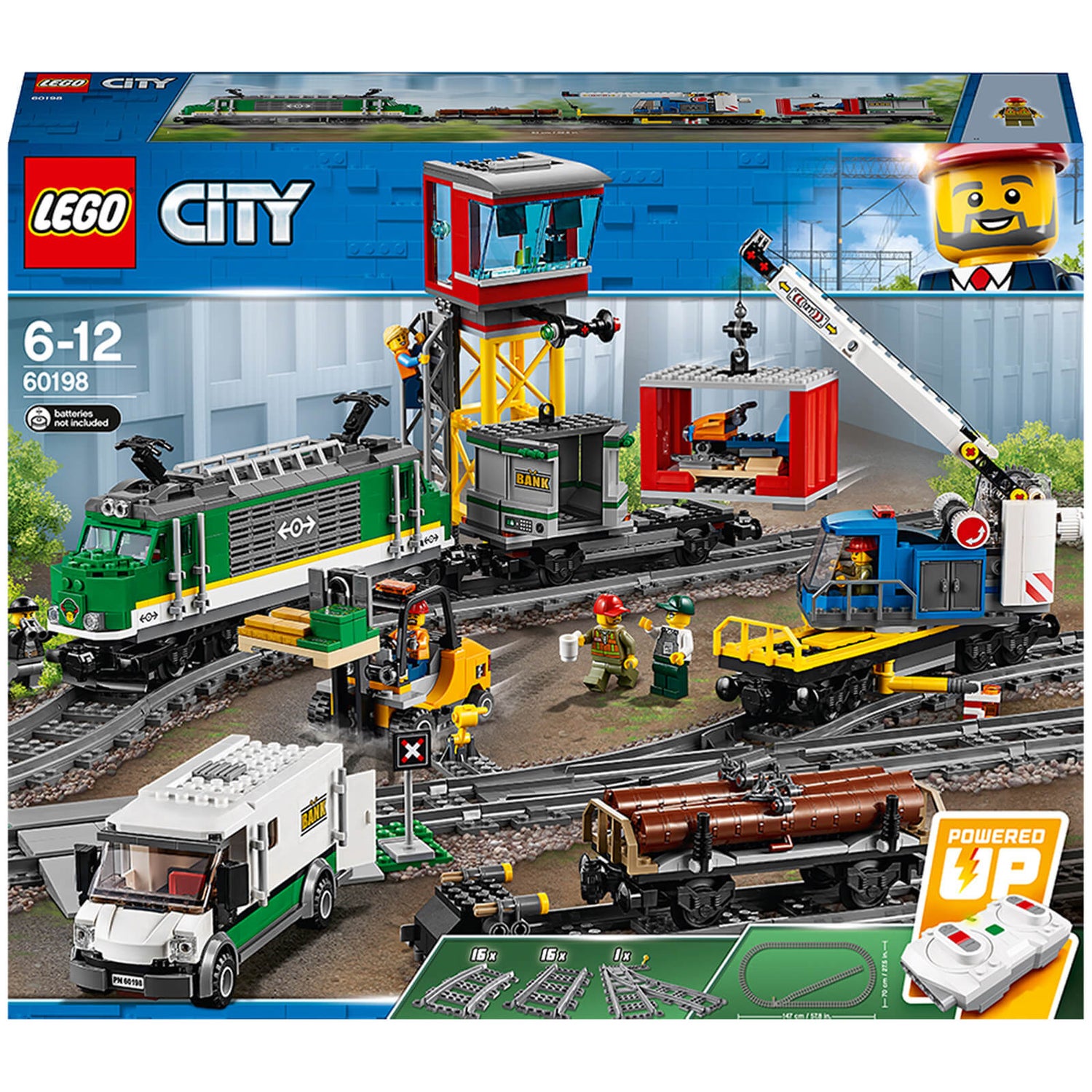 LEGO City: Cargo Train RC Battery Powered Toy Track Set (60198) Toys | Zavvi Australia