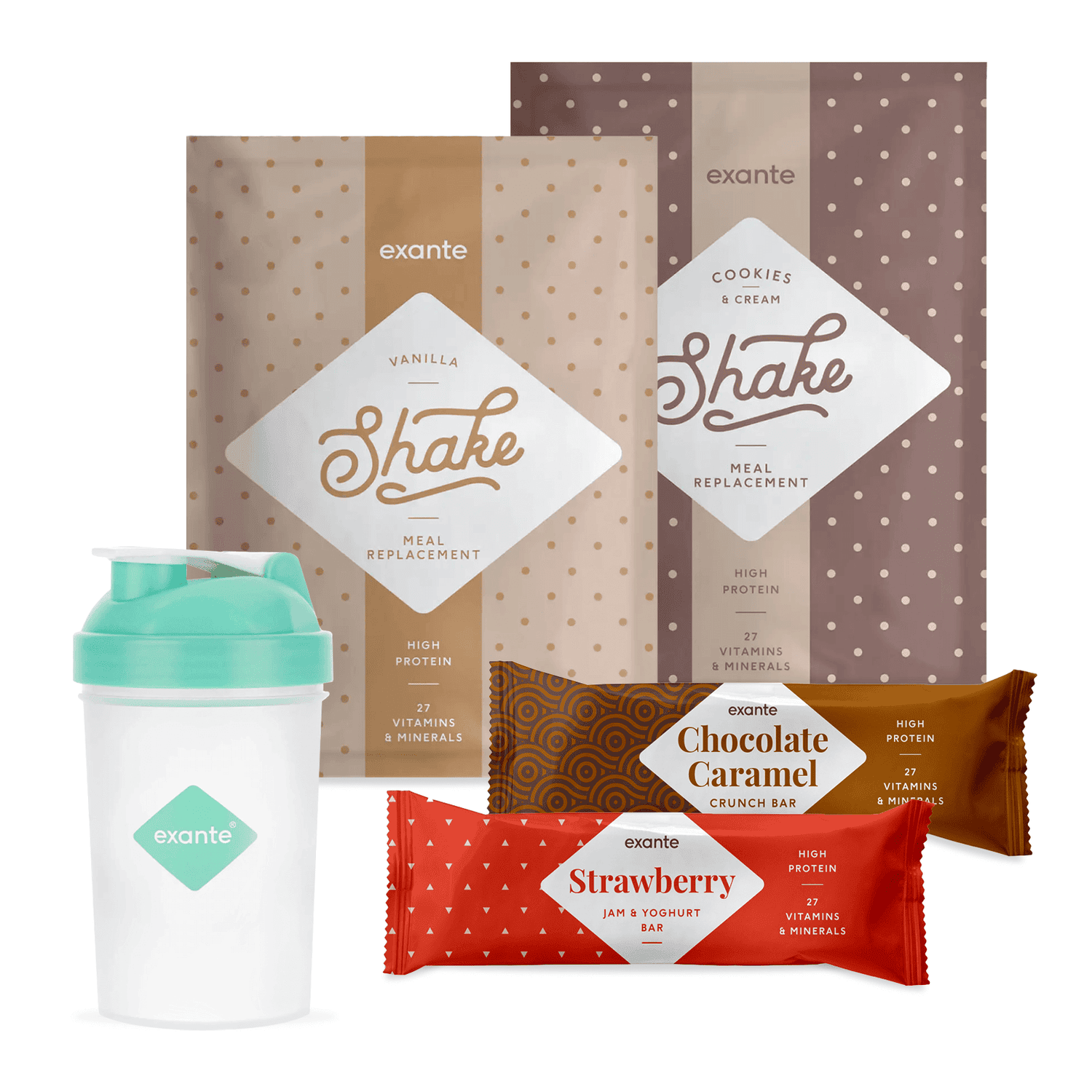 Meal Replacement 12 Week Shakes & Bars 5:2 Fasting Pack | Exante UK
