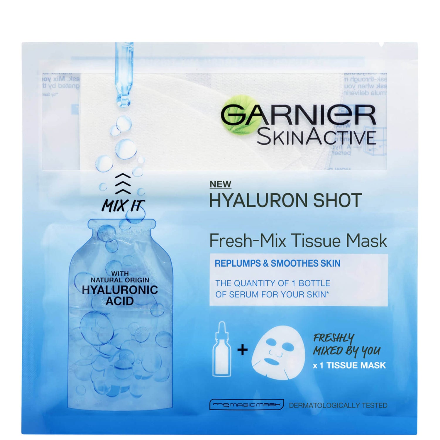 Garnier Fresh-Mix Replumping Face Sheet Shot Mask with Hyaluronic Acid ...