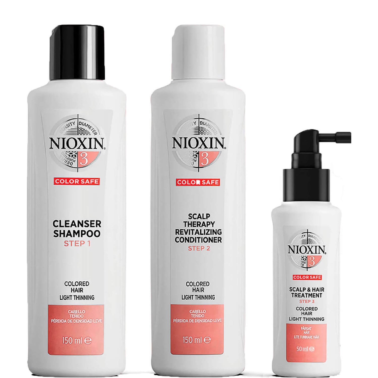 NIOXIN 3-Part System 3 Trial Kit for Coloured Hair with Light Thinning ...