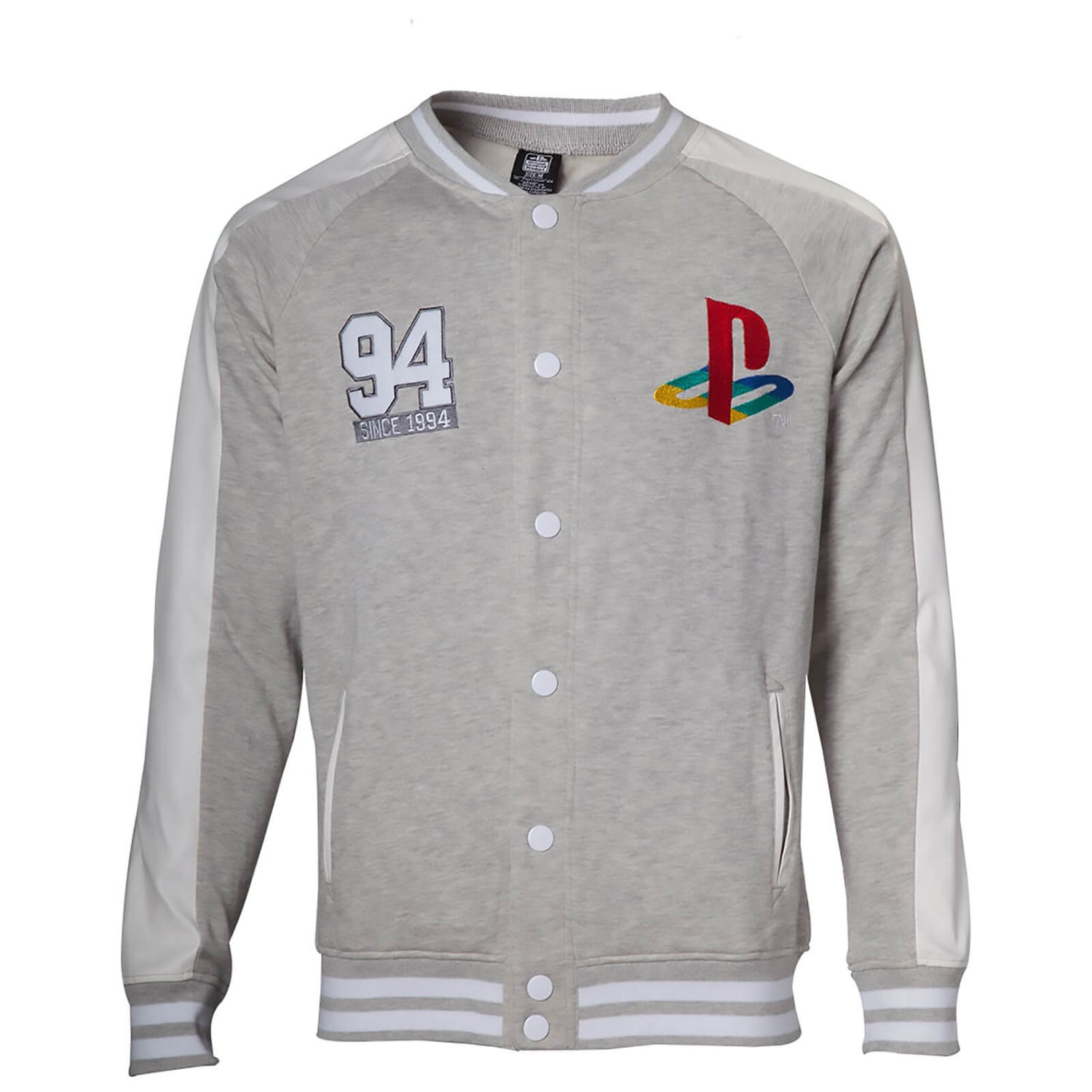 PlayStation Sony Men's Baseball Jacket - Grey Merchandise - Zavvi UK