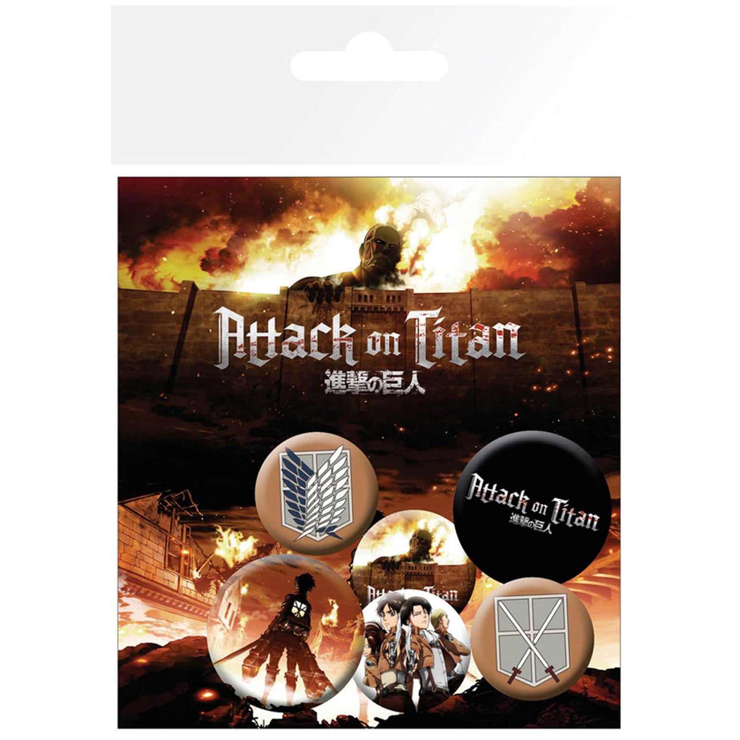 Attack on Titan Characters Badge Pack Merchandise - Zavvi UK