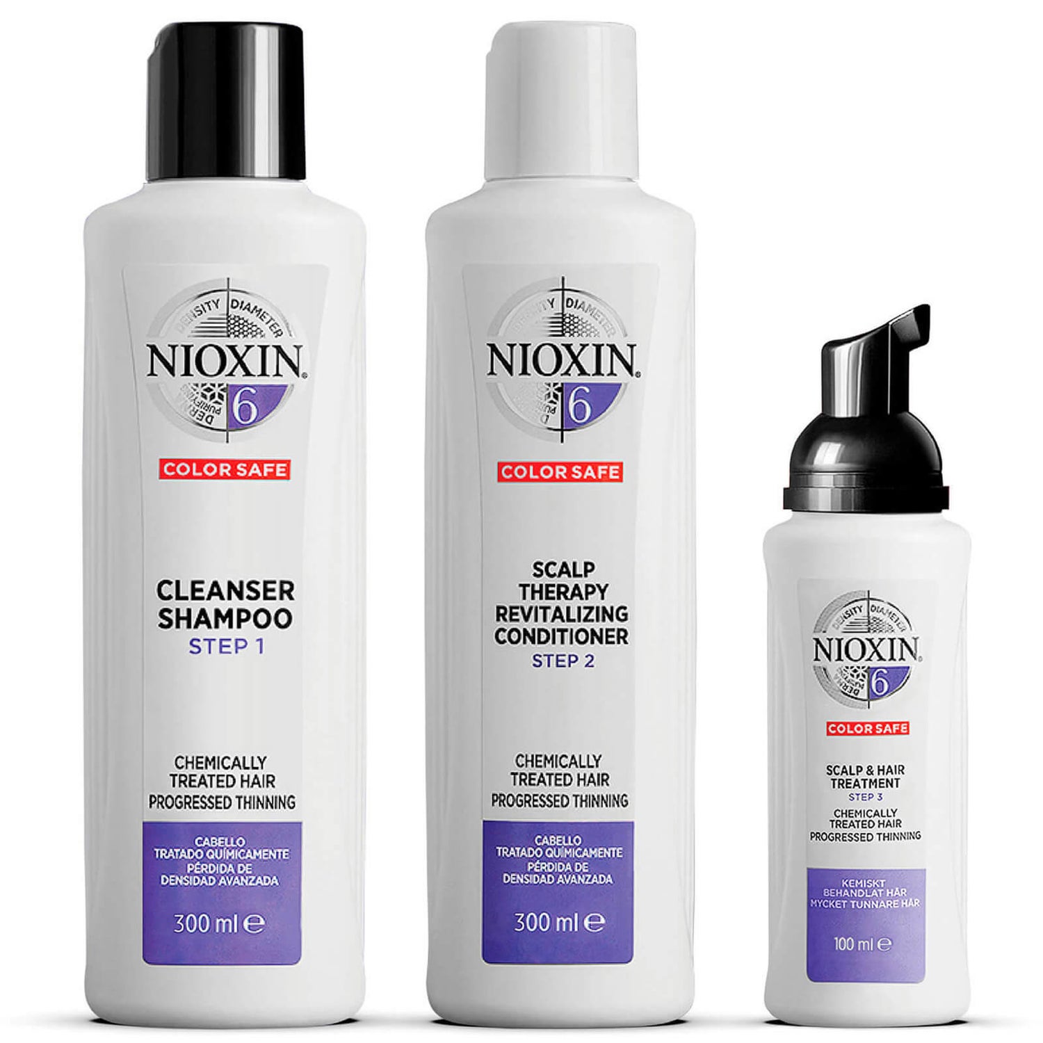 NIOXIN 3-Part System 6 Loyalty Kit for Chemically Treated Hair with ...