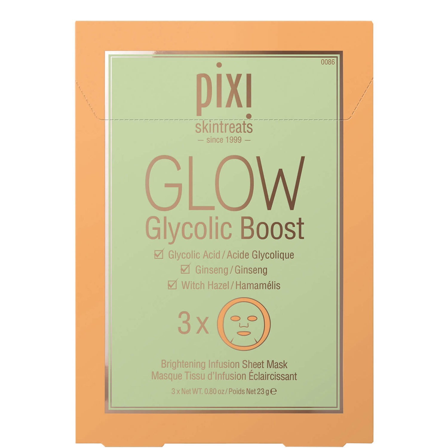 PIXI GLOW Glycolic Acid Boost Sheet Mask (Pack of 3) - lookfantastic