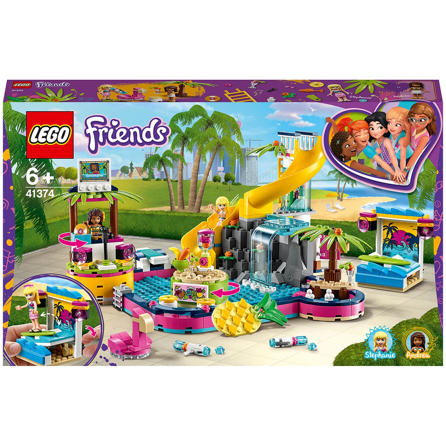 LEGO Friends: Andrea’s Pool Party Building Set (41374) Toys - Zavvi US