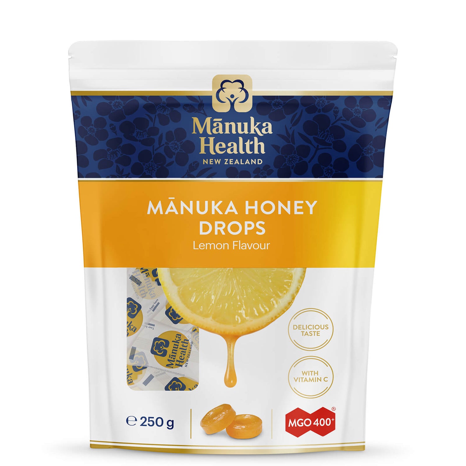 Manuka Health MGO 400+ Manuka Honey Lozenges with Lemon - 58 Lozenges ...
