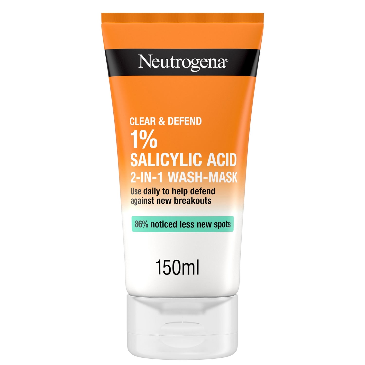 Neutrogena Clear and Defend 1% Salicylic Acid 2-in-1 Wash-Mask 150ml ...