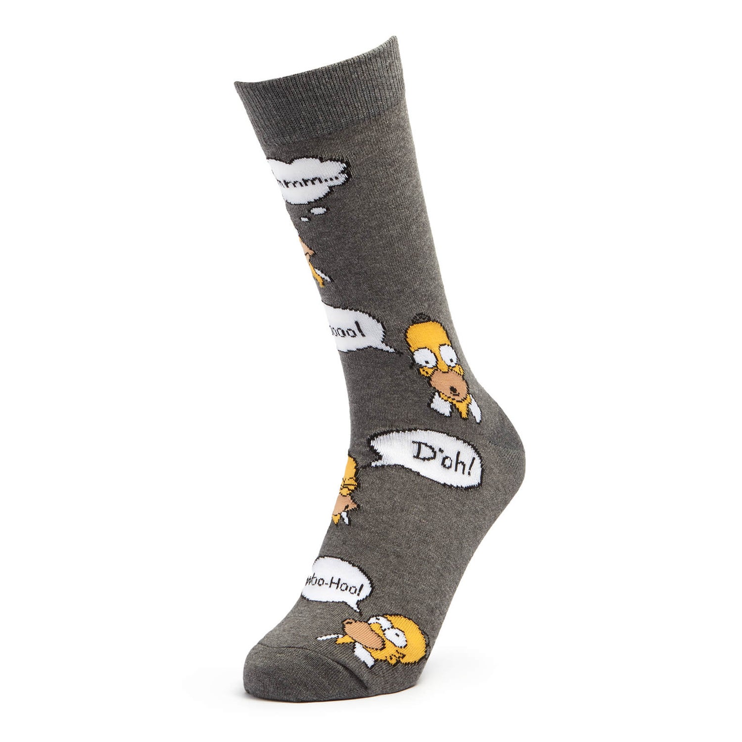 Men's Simpsons Homer Repeat Socks - Charcoal Mens Clothing - Zavvi UK