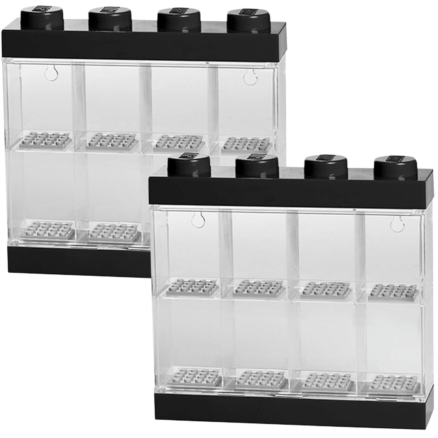 LEGO Storage Display Case Bundle (Includes 2 Black Mini Figure Cases ...