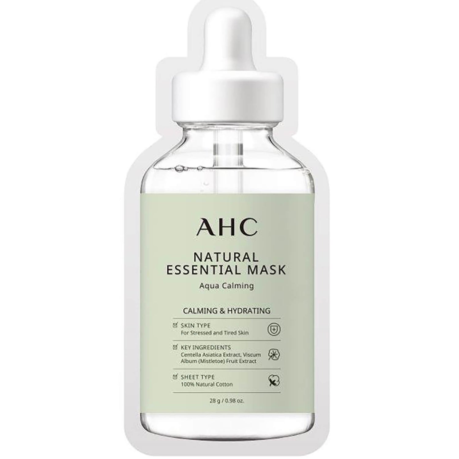 AHC Natural Essential Face Mask Hydrating and Calming for Tired Skin ...