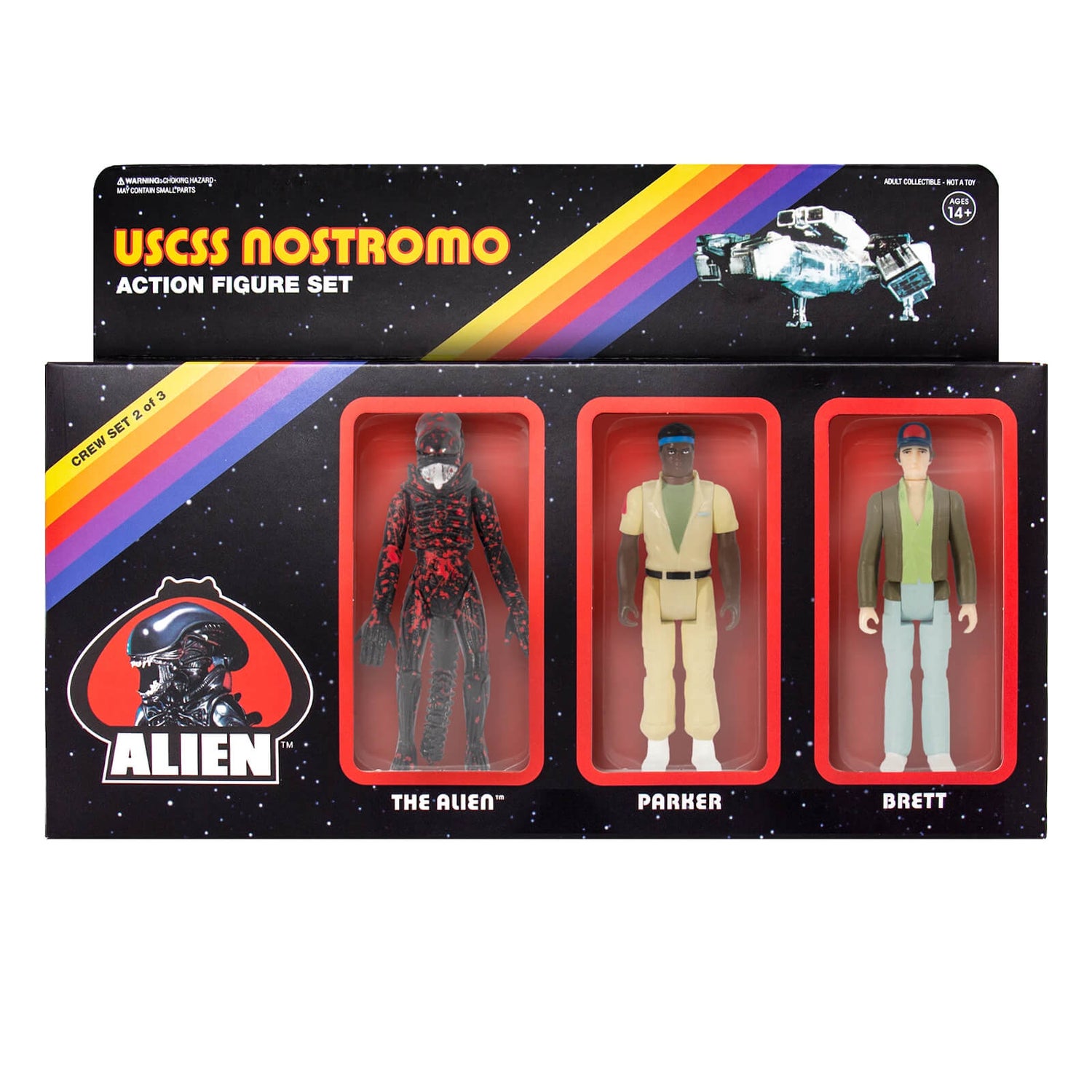 Super7 Alien ReAction Figure - Pack B (Brett, Parker, Open Mouth Alien ...