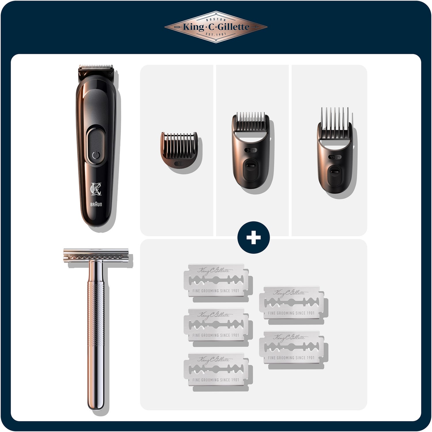 King C. Gillette Beard Trimmer & Double Edge Safety Razor | Gillette UK