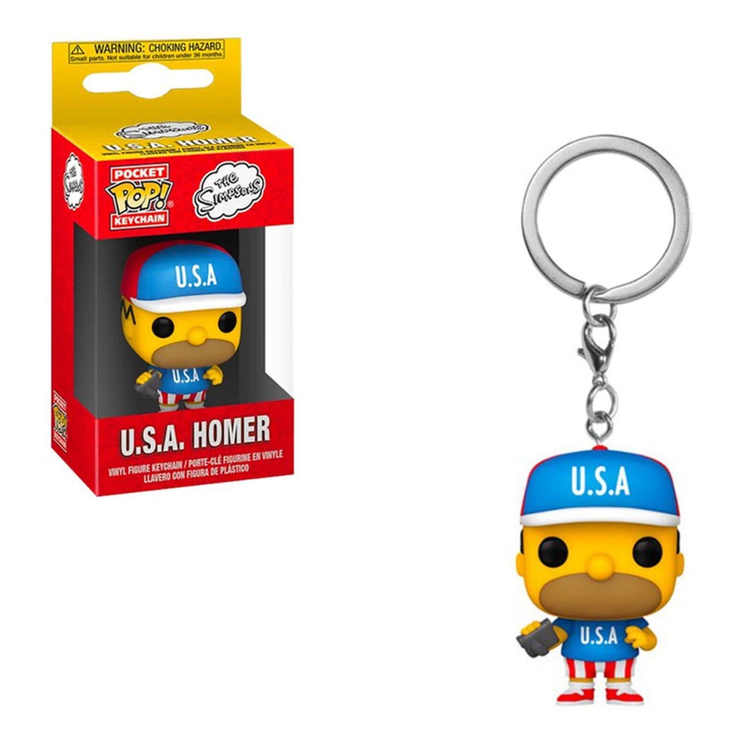 The Simpsons USA Homer Pop! Keychain Merchandise - Zavvi UK