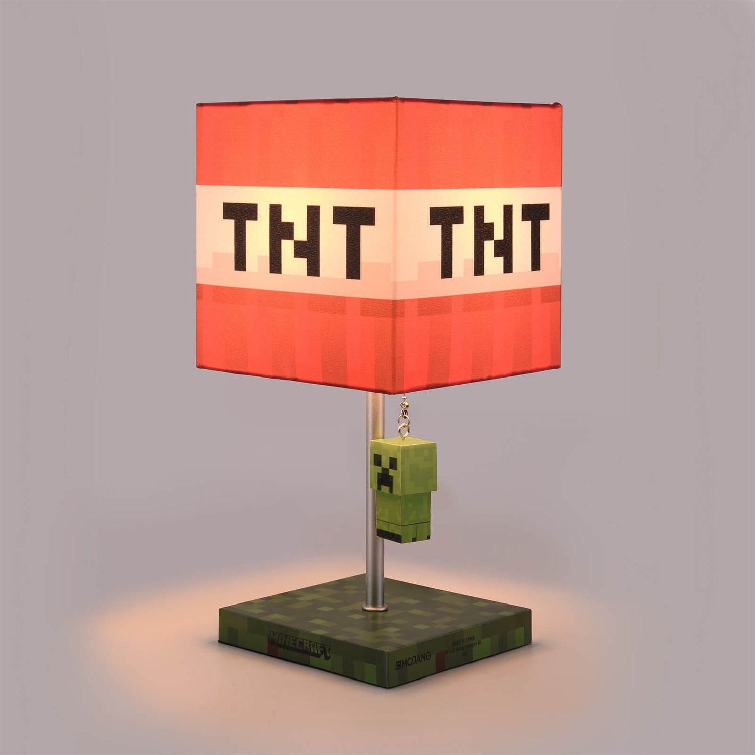 Minecraft TNT Block Desk Lamp with 3D Creeper Puller - 14 Inch Homeware ...