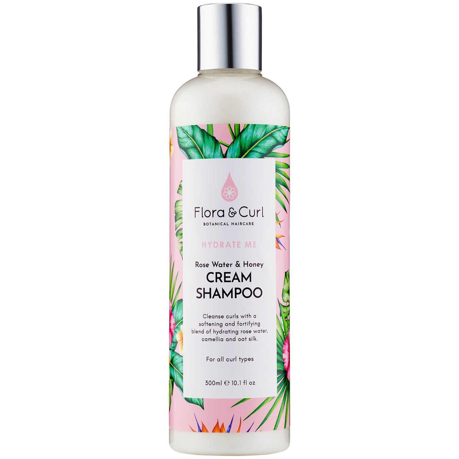 Flora & Curl Rose Water & Honey Cream Shampoo 300ml | LOOKFANTASTIC