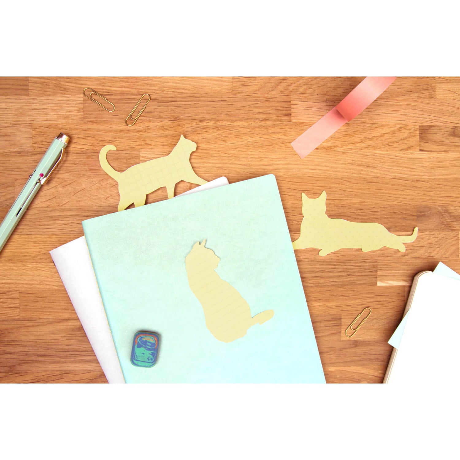 orange cat sticky notes