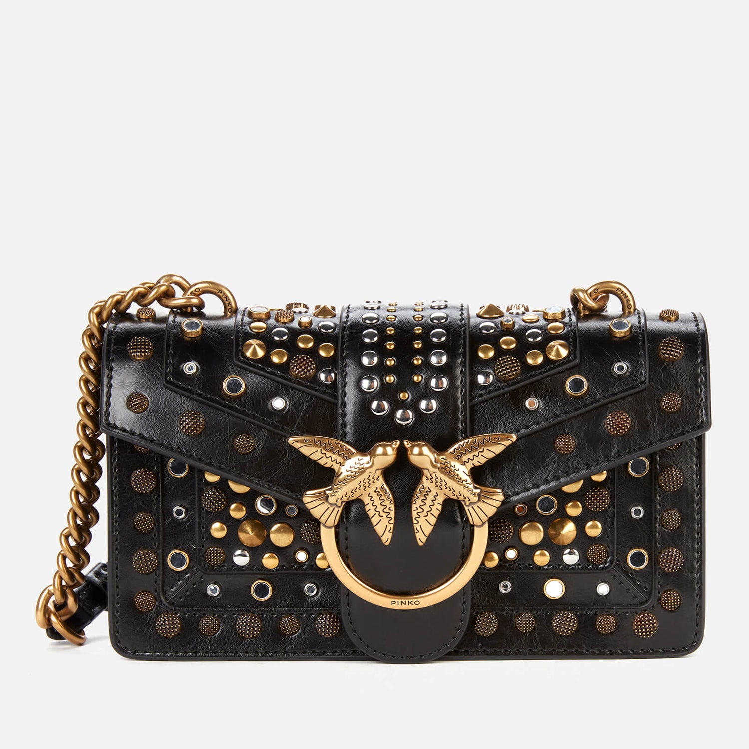 Pinko Women's Love Mini Icon New Studs Bag - Black | 免邮
