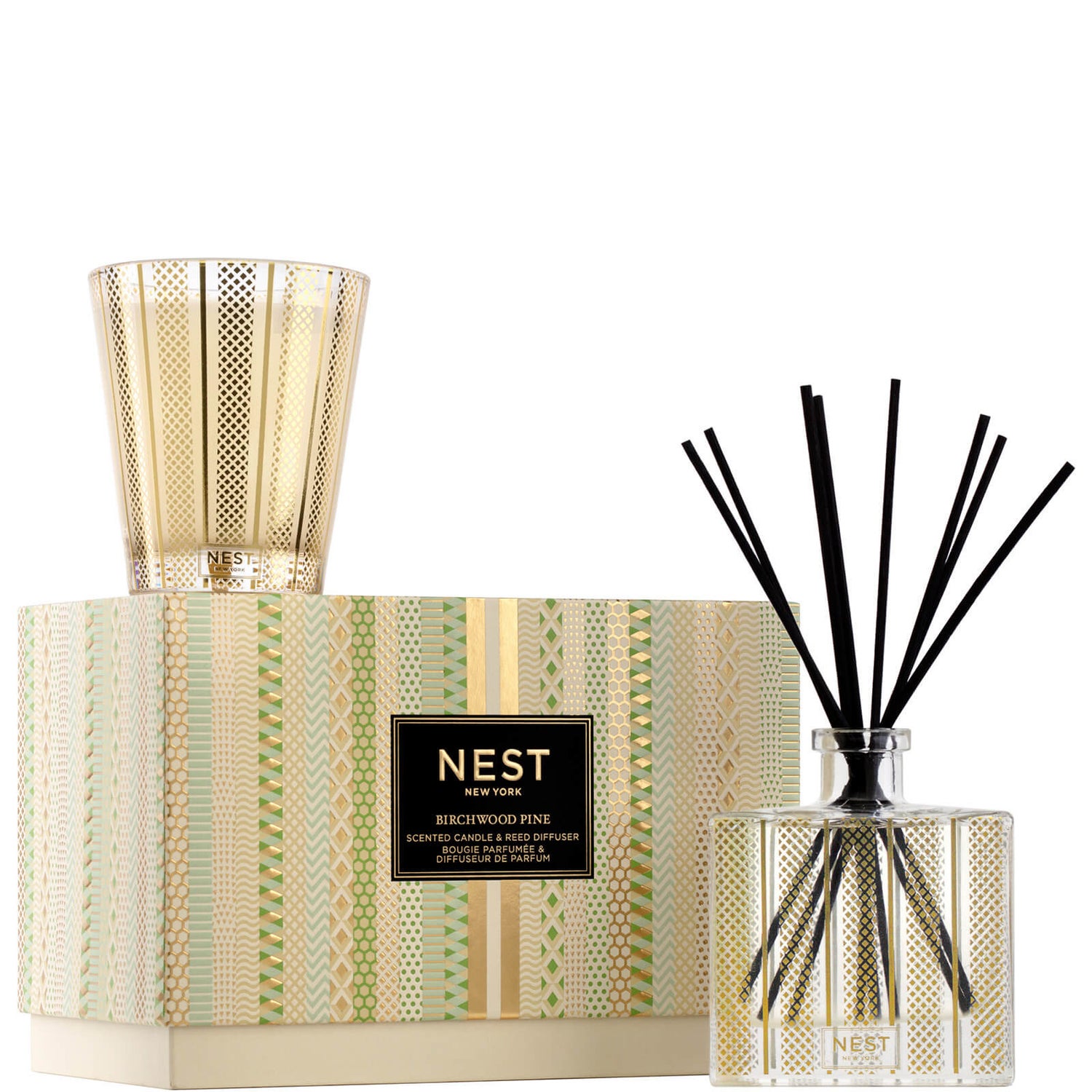 NEST Fragrances Birchwood Pine Classic Candle and Diffuser Set ...