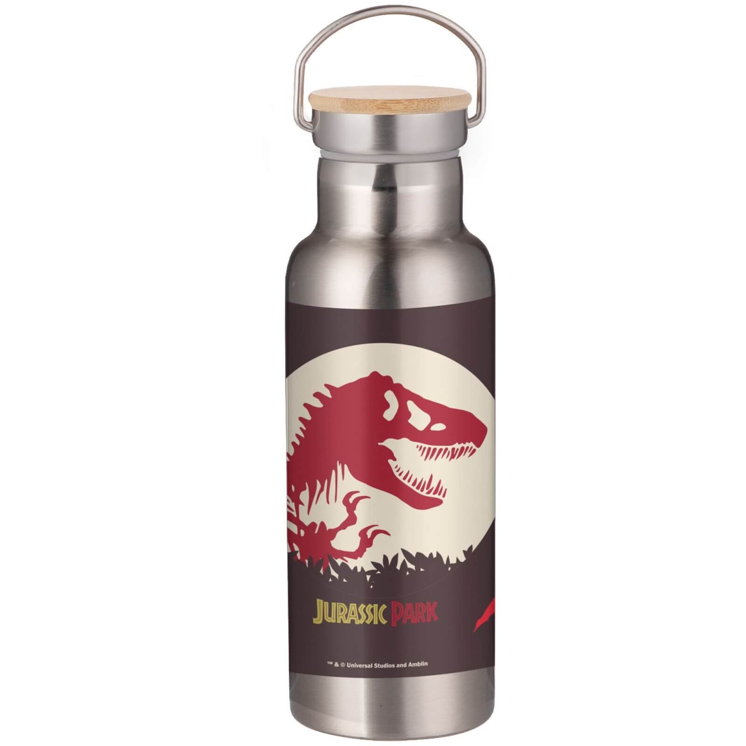 Jurassic Park T-Rex Portable Insulated Water Bottle - Steel - IWOOT UK
