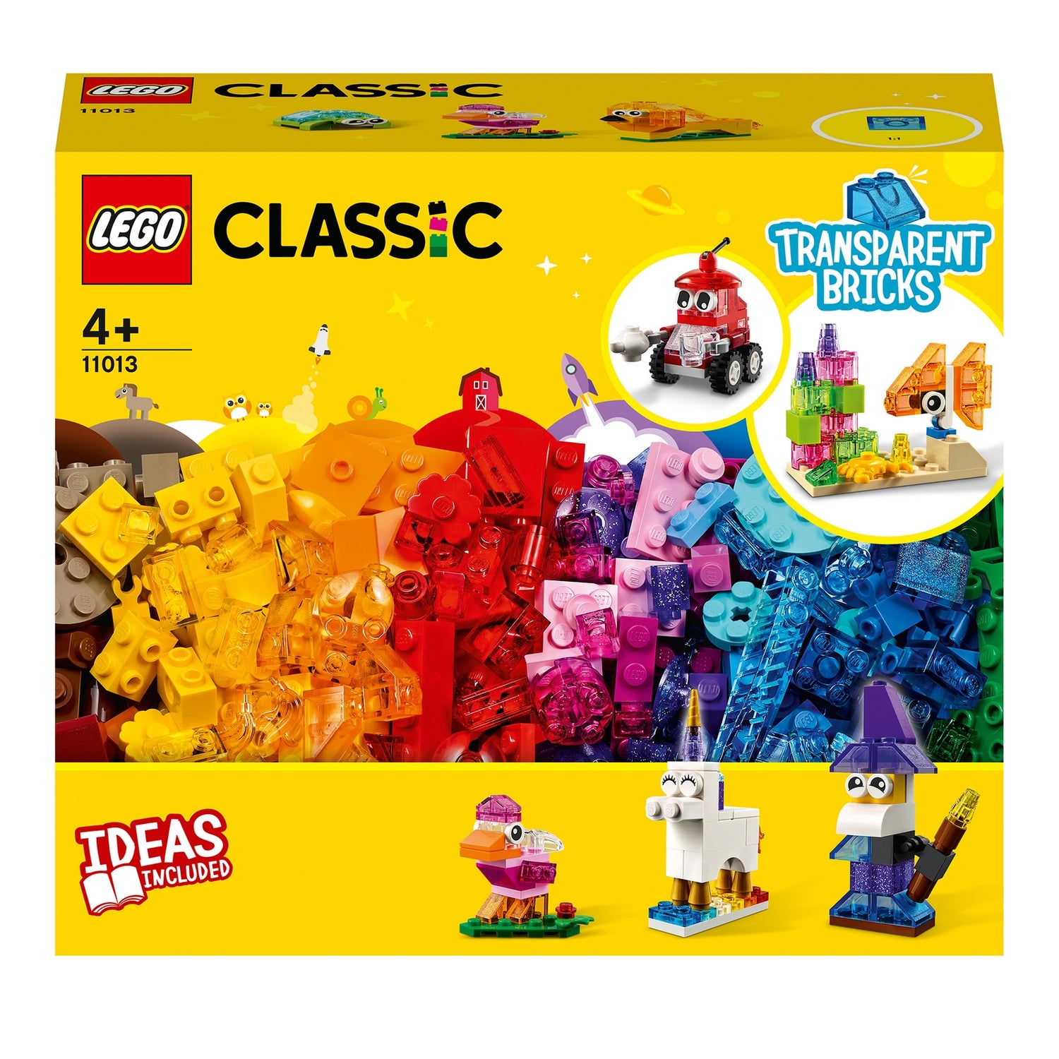 LEGO Classic: Creative Transparent Bricks Medium Set (11013) Toys ...