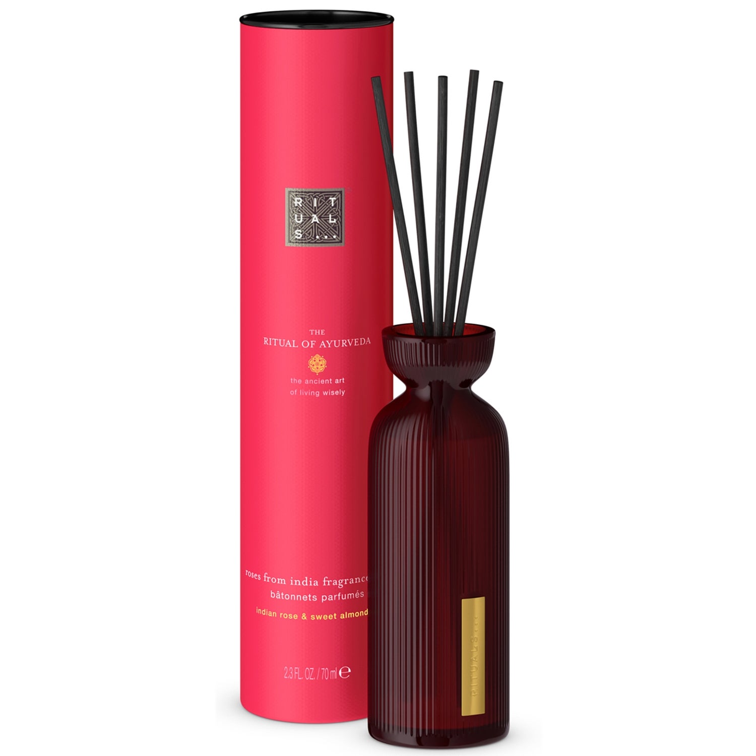 Rituals The Ritual of Ayurveda Sweet Almond & Indian Rose Mini Reed Diffuser 70ml - LOOKFANTASTIC