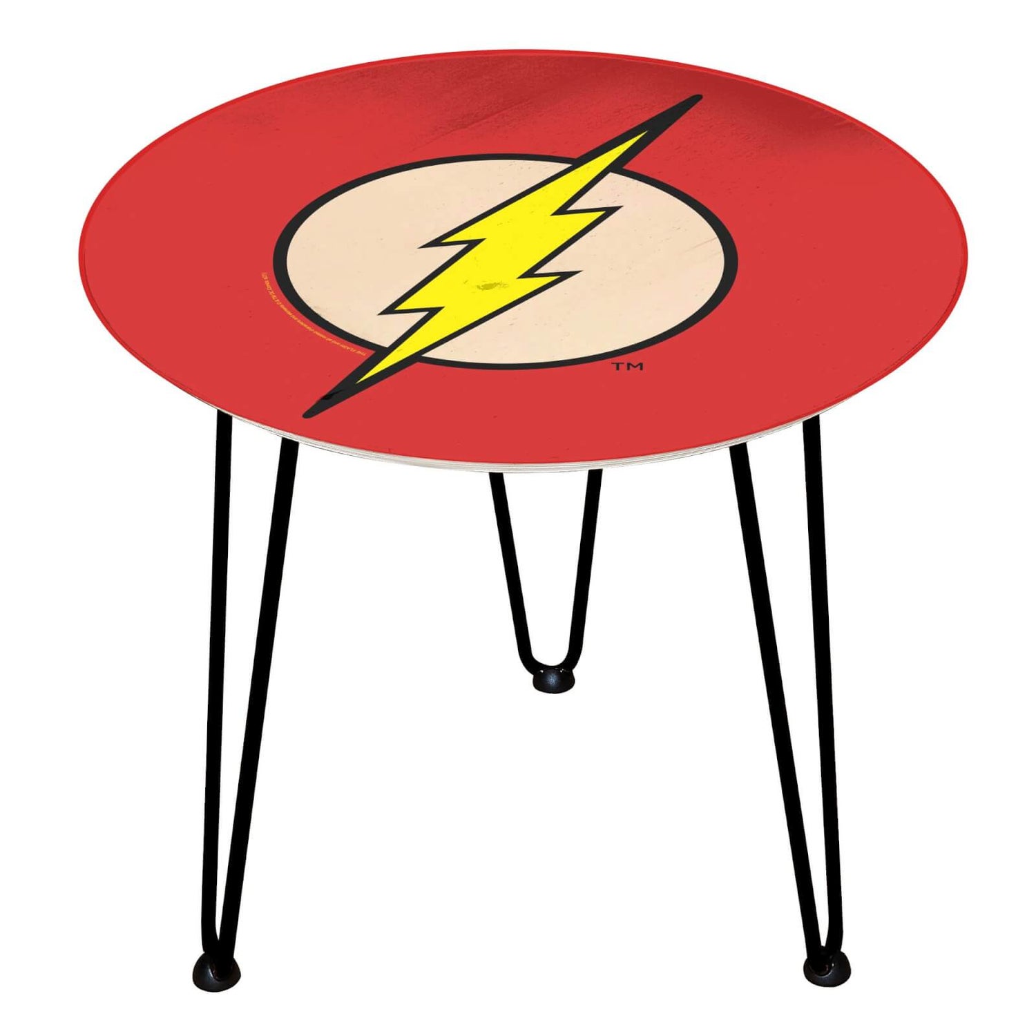 Decorsome x DC The Flash Logo Wooden Side Table Homeware - Zavvi UK