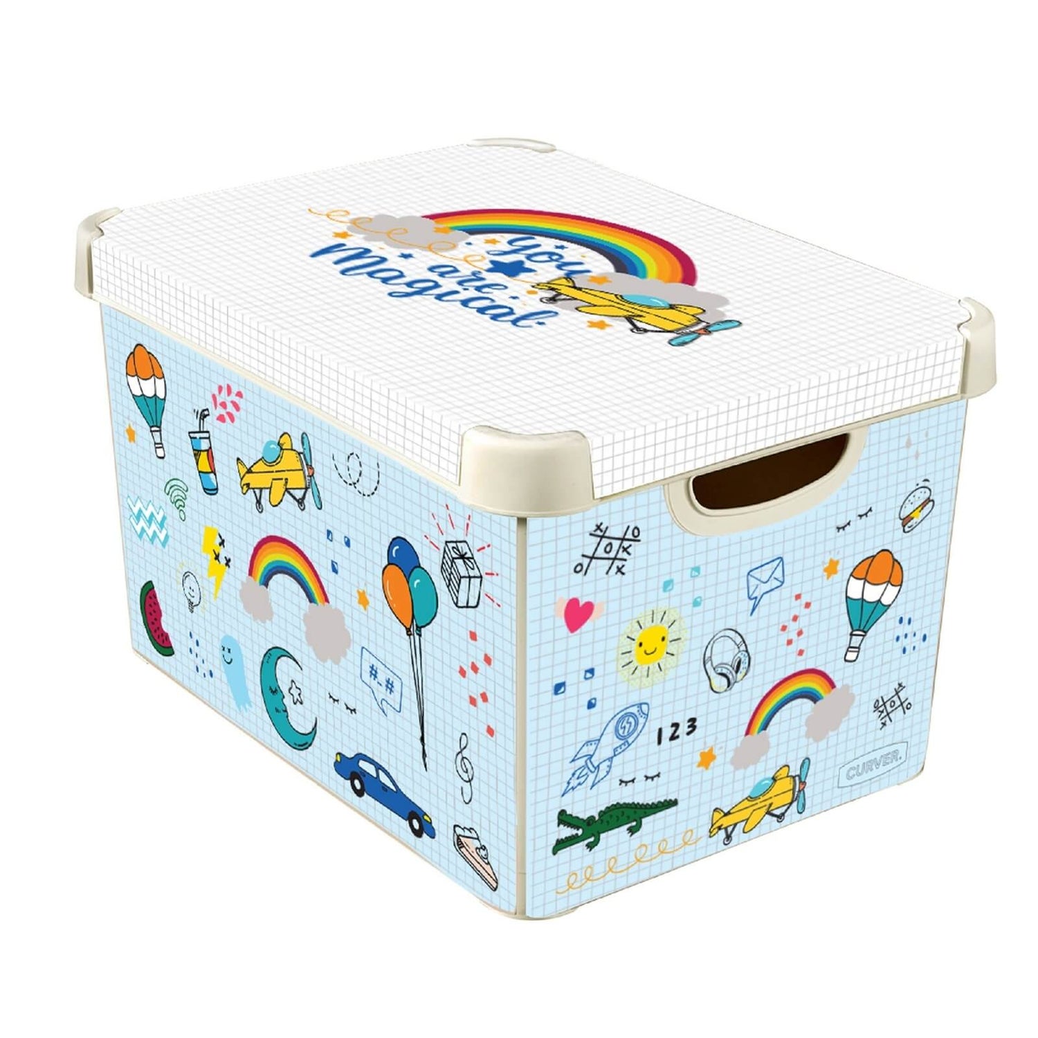 Curver Deco Storage Box - Rose Gold Geometric at Hunter Wang blog