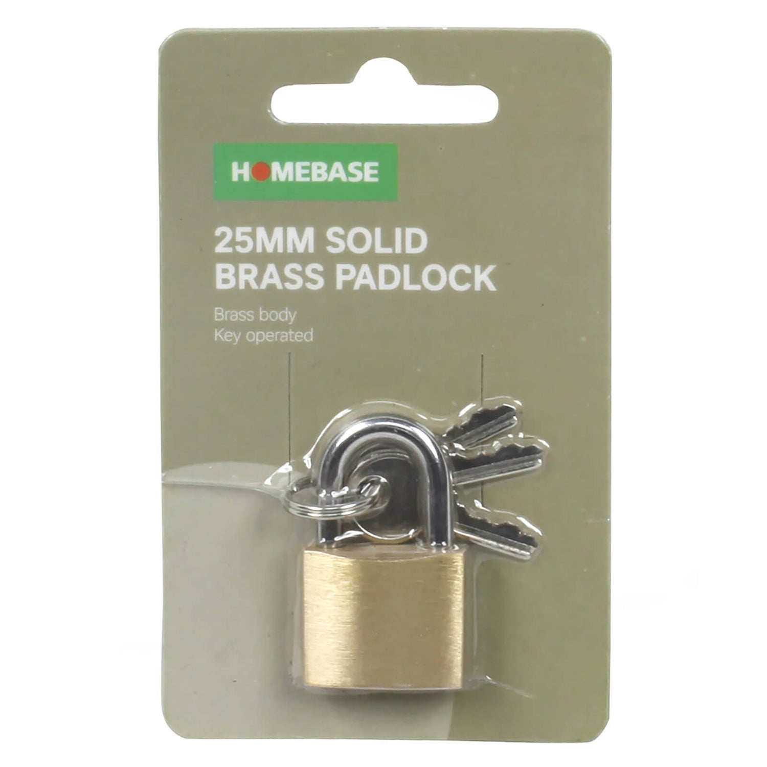 Solid Brass Padlock - 25mm | Homebase