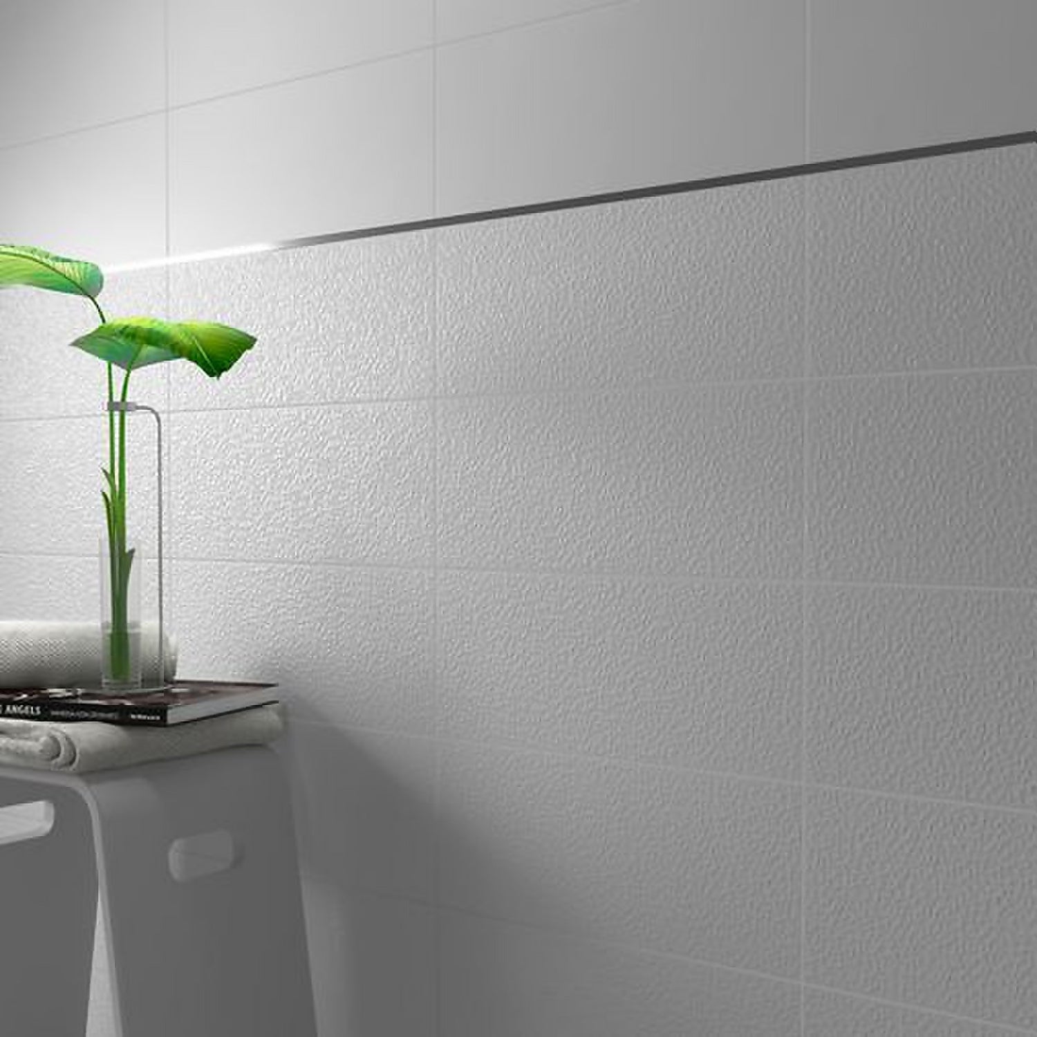 Monochrome White Wall Tile 500 X 200mm Homebase monochrome-white-wall-tile-500-x-200mm-homebase