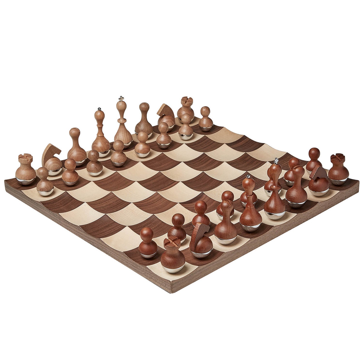 Umbra Wobble Chess Set - Walnut | TheHut.com