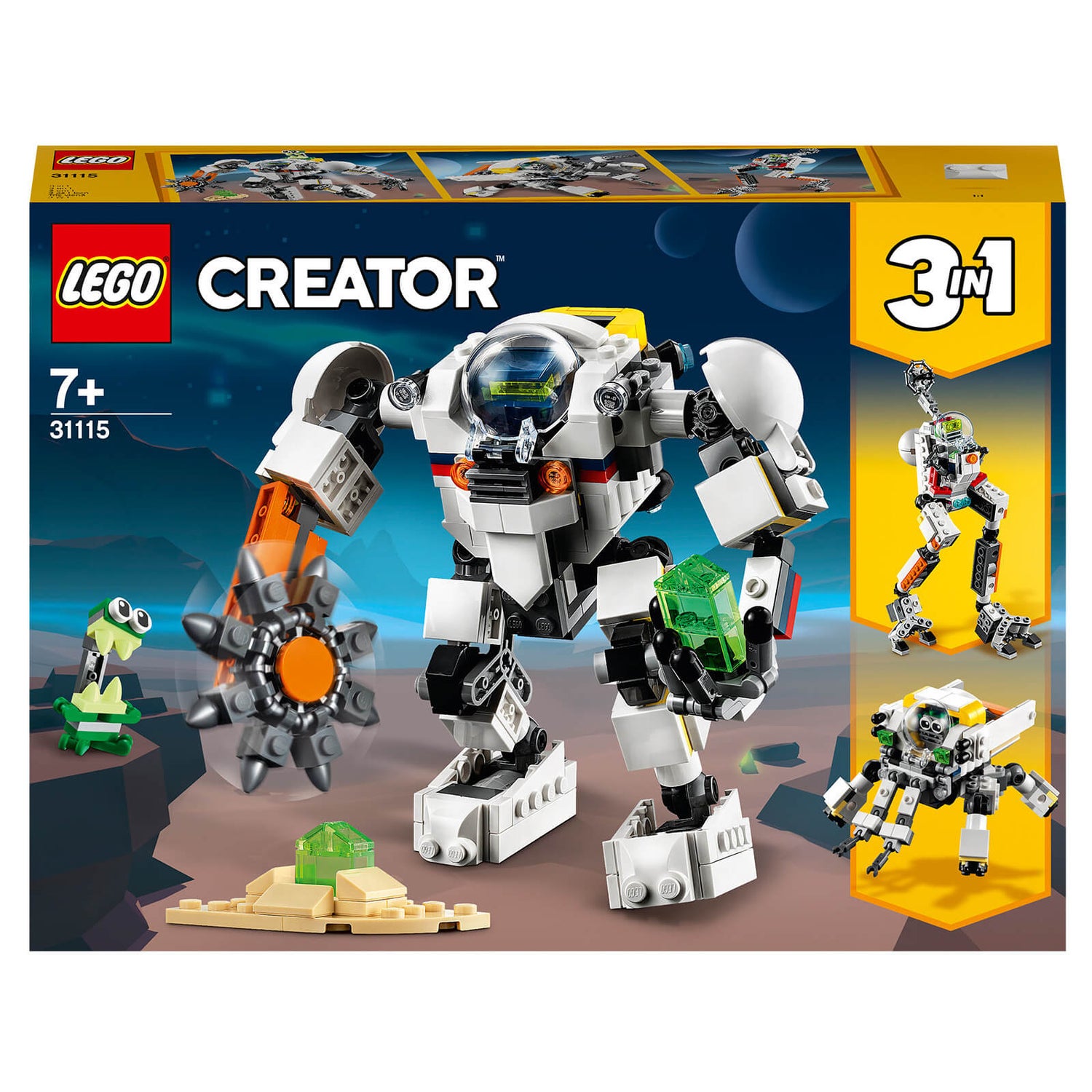 LEGO Creator: 3 in 1 Space Mining Mech Space Robot Toy (31115) Toys ...