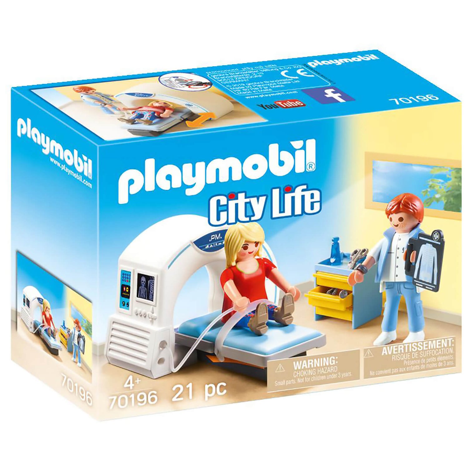 Playmobil City Life Hospital MRI Scanner with Doctor and Patient (70196 ...