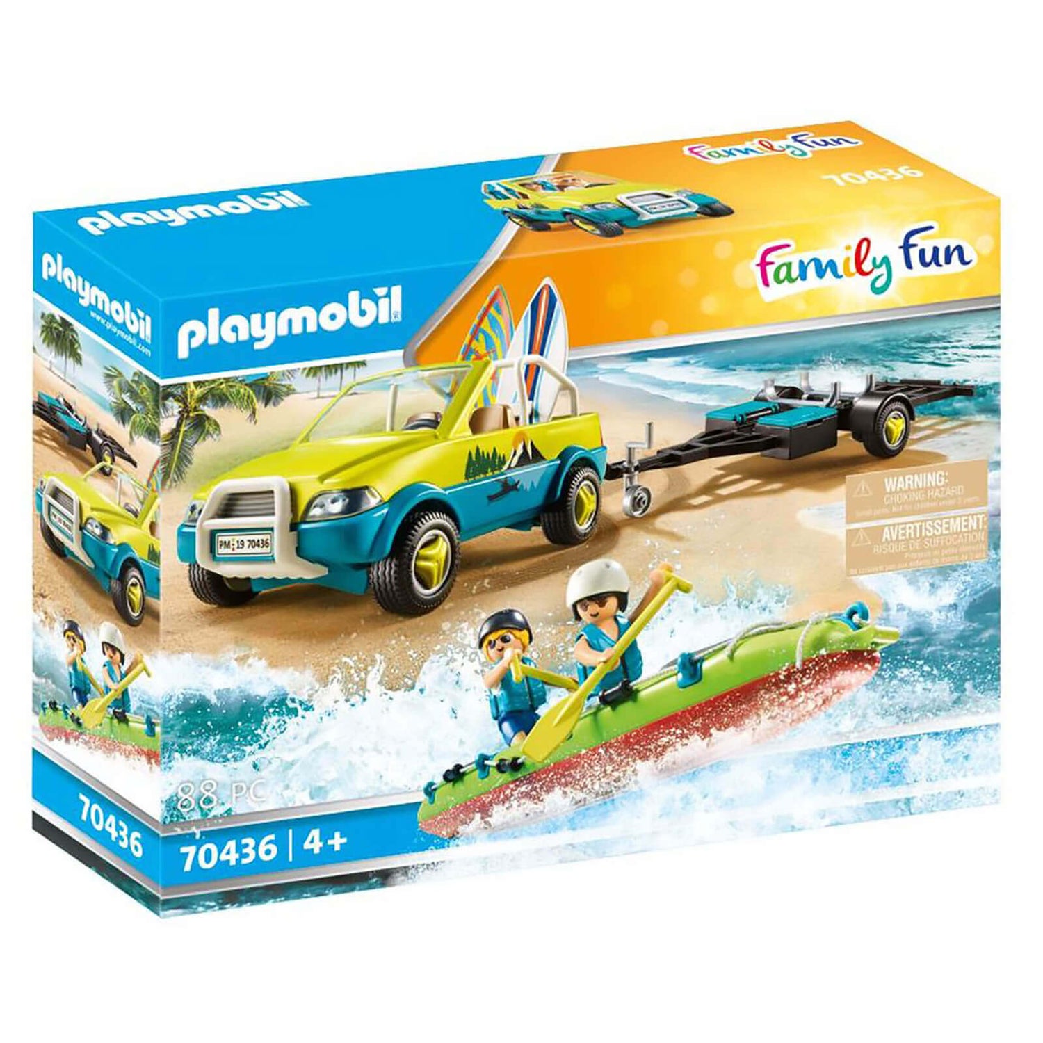Playmobil Family Fun Beach Hotel Beach Car with Canoe (70436) Toys ...